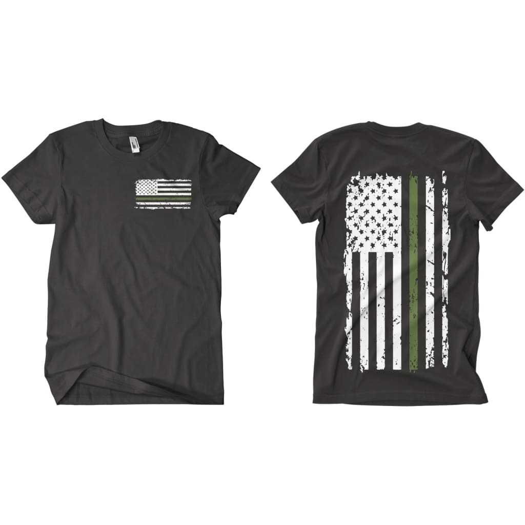 Vintage Flag Green Line Two-Sided T-Shirt - Fox Outdoor